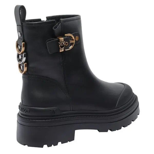 Pinko Buckled Side Zip Boots - Black