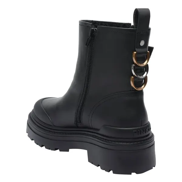 Pinko Buckled Side Zip Boots - Black