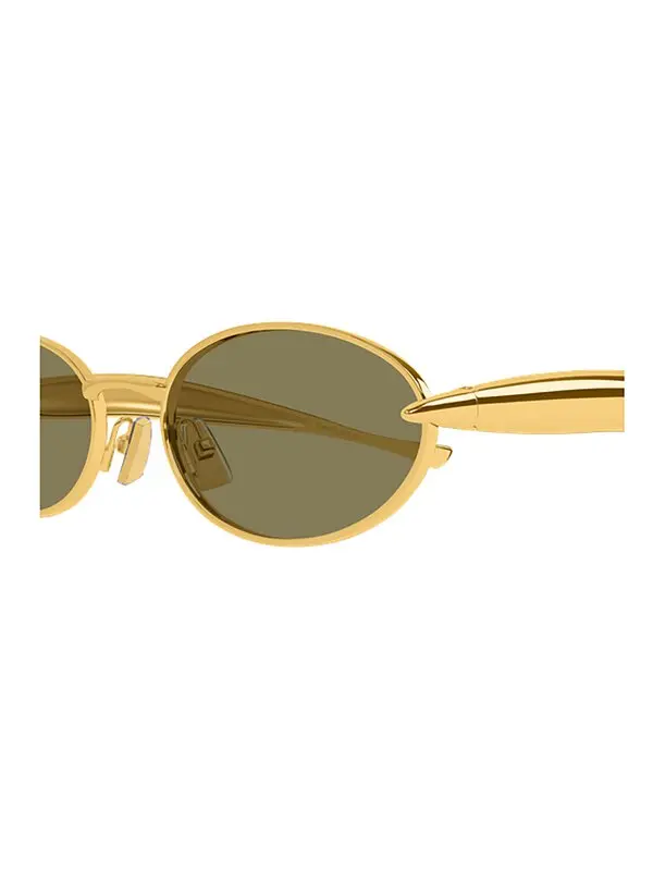 Bottega Veneta Oval Frame Sunglasses - Gold