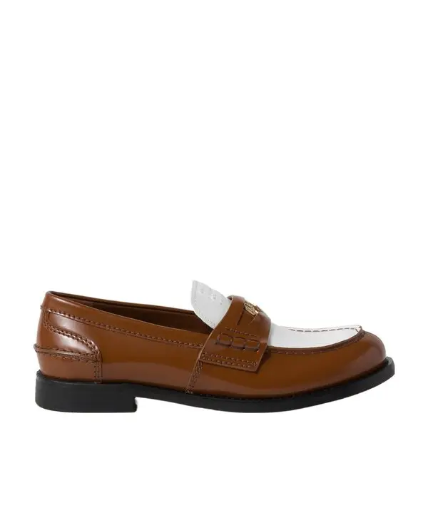 Miu Miu Leather Penny Loafers - Brown