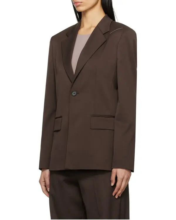 MAISON MARGIELA Cut-out Detailed Buttoned Blazer - Brown