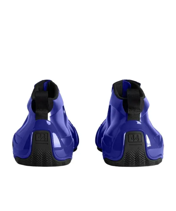 Balenciaga Basketball Zip Detailed Sneakers - Metallic Blue