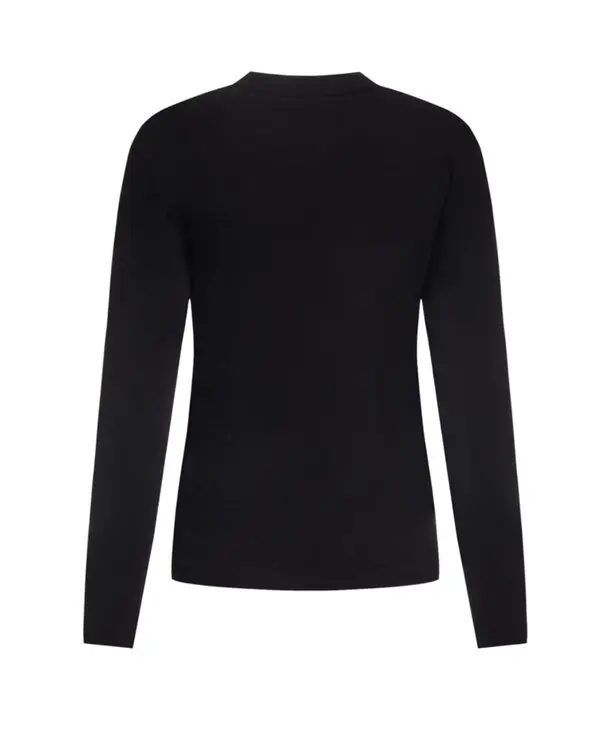 Emporio Armani Long Sleeve Round Neck T-shirt With Sequin Logo