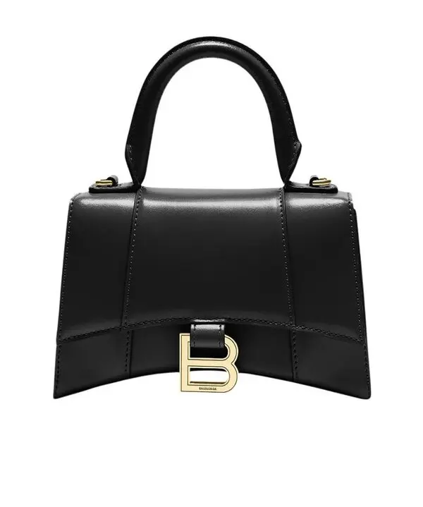 Balenciaga Hourglass Xs Top Handle Bag - Black