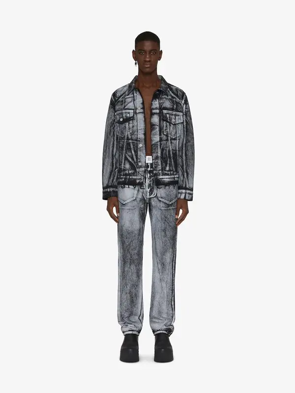 Givenchy Straight Fit Painted Denim Jeans