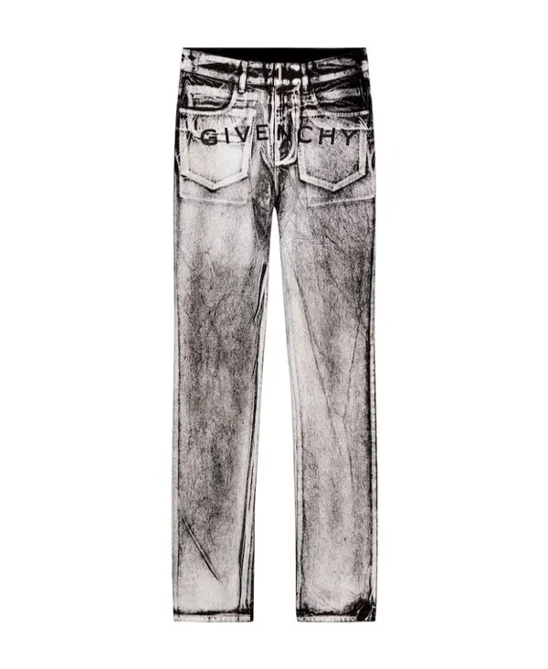 Givenchy Straight Fit Painted Denim Jeans - Gray