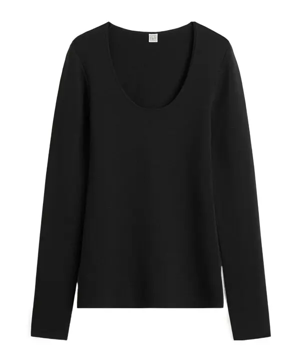 TOTEME Scoop Neck Knitted Top - Black