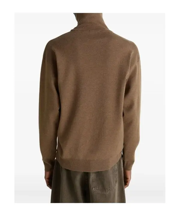 LEMAIRE Crew Neck Wool Sweater - Brown