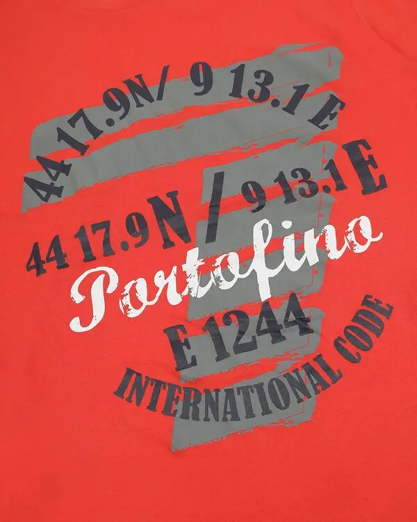 EA7 Logo T-shirt With Round Neck - Red