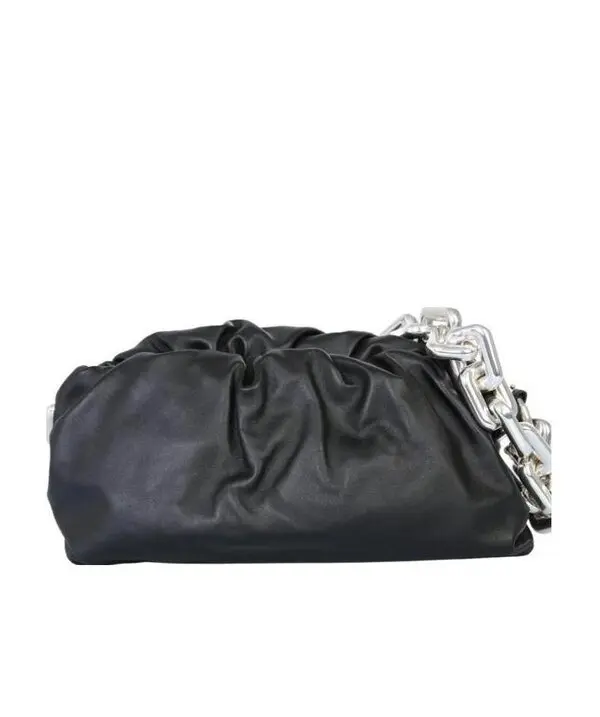 Bottega Veneta Chain-trimmed Leather Shoulder Bag - Black