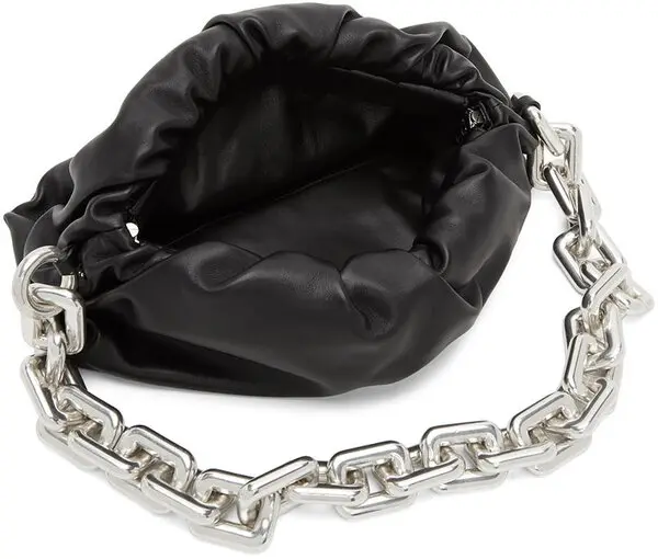 Bottega Veneta Chain-trimmed Leather Shoulder Bag - Black
