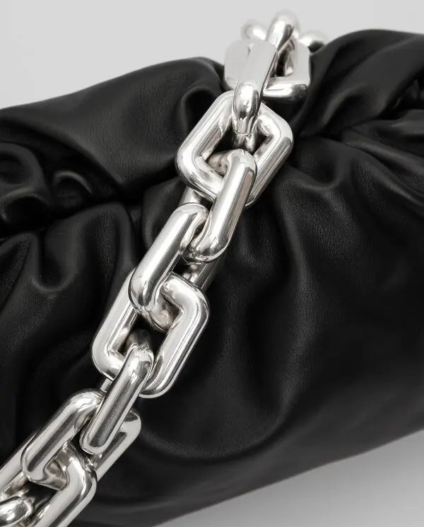 Bottega Veneta Chain-trimmed Leather Shoulder Bag - Black