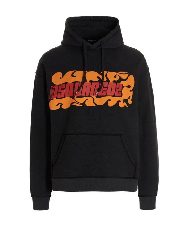 Dsquared2 Logo Printed Drawstring Hoodie