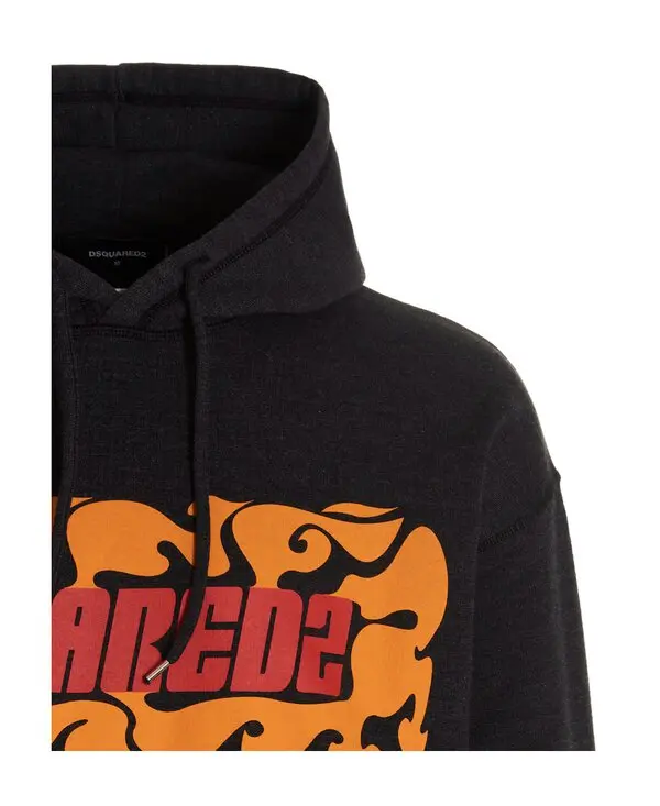 Dsquared2 Logo Printed Drawstring Hoodie