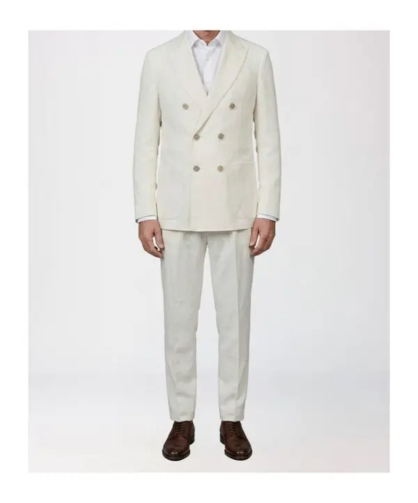 Eleventy Double-breasted Suit - White