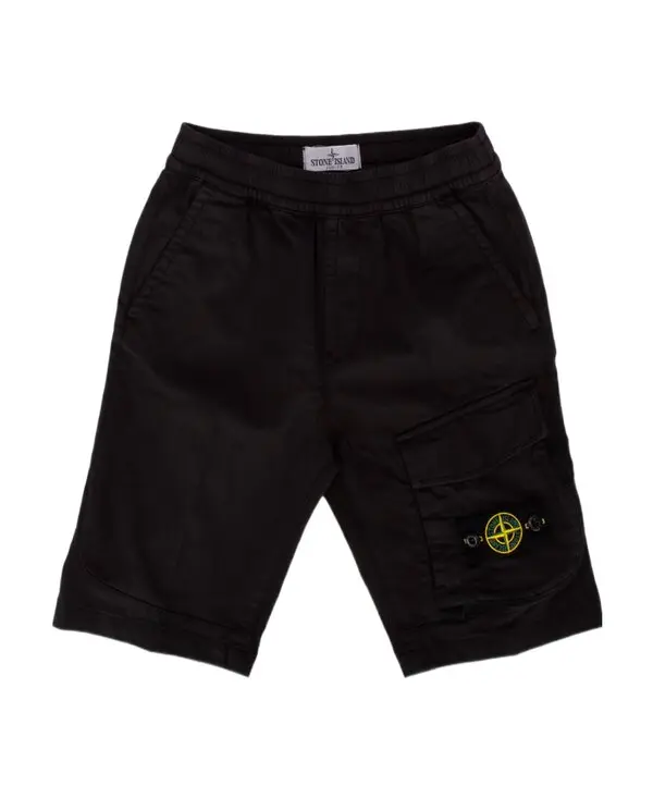 Stone Island Logo Patch Bermuda Shorts - Black