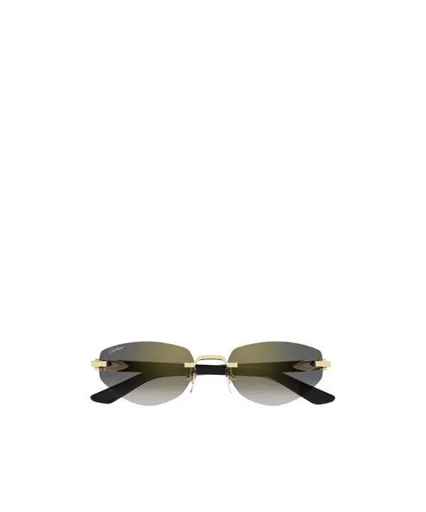 Cartier Oval Frame Rimless Sunglasses - Gray