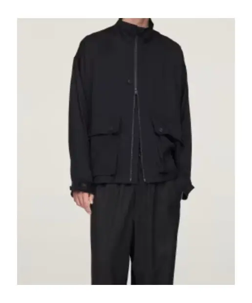 Y3 Rayon Twill Zipped Coat