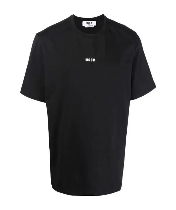 MSGM Logo Printed Crewneck T-shirt - Black