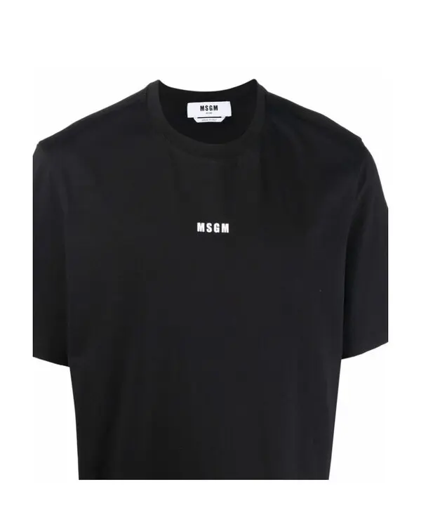 MSGM Logo Printed Crewneck T-shirt - Black