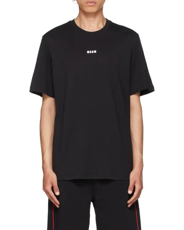 MSGM Logo Printed Crewneck T-shirt - Black
