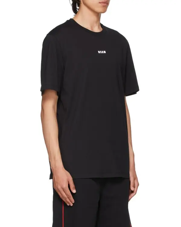 MSGM Logo Printed Crewneck T-shirt - Black