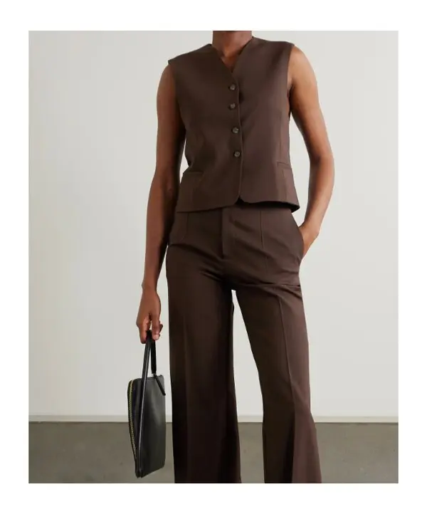 Loulou De Saison Teora Stretch-wool Vest - Brown