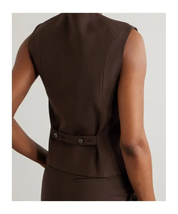 Loulou De Saison Teora Stretch-wool Vest - Brown
