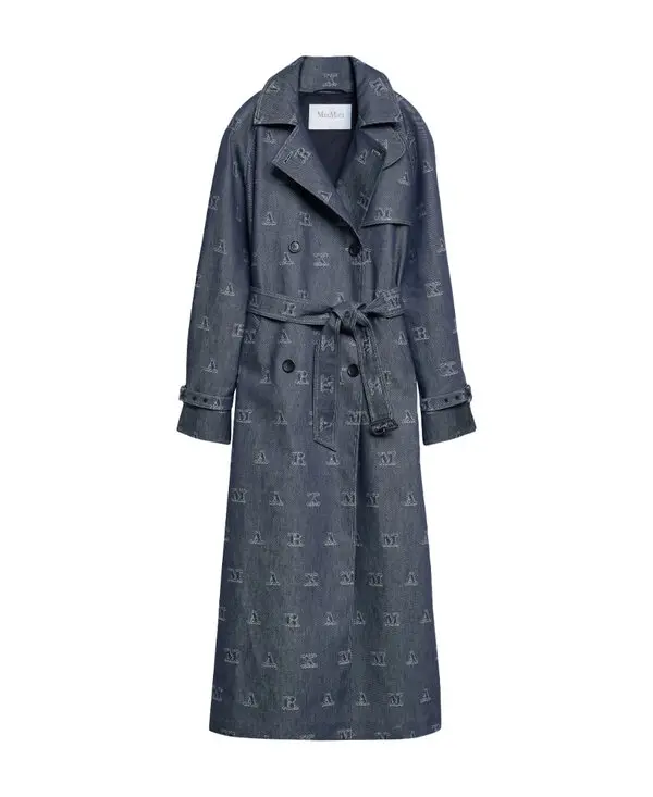 Max Mara Jacquard Pattern Button Trench Coat