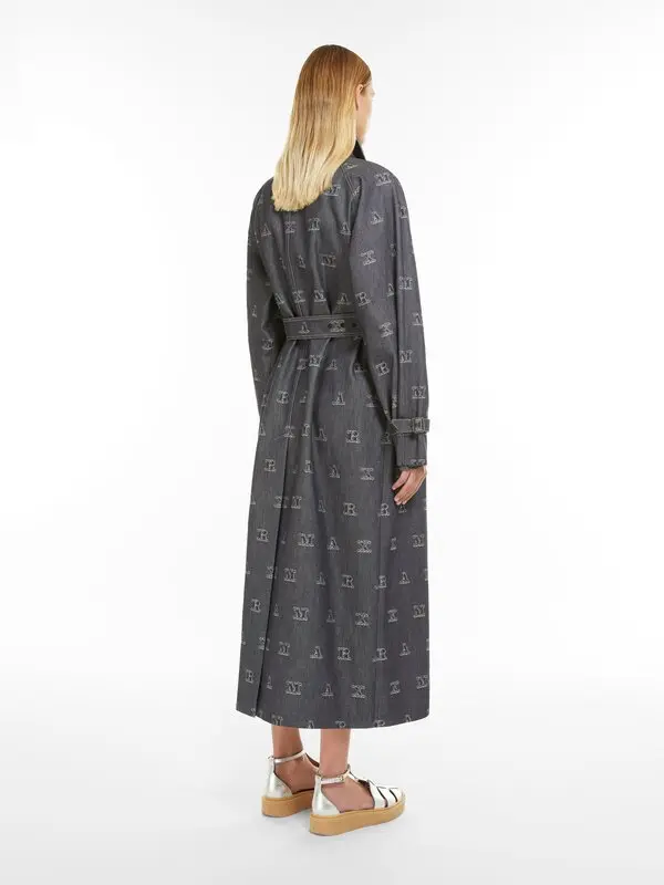 Max Mara Jacquard Pattern Button Trench Coat