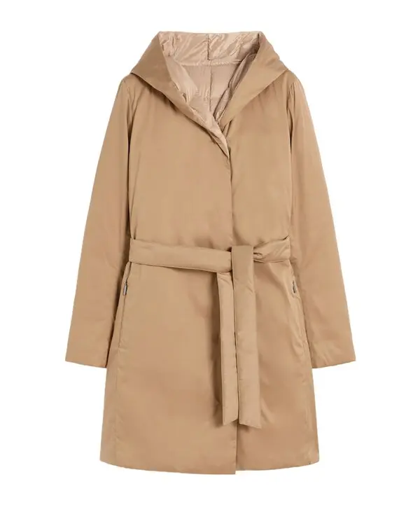 Max Mara Reversible Hooded Cotton Jacket With Belt