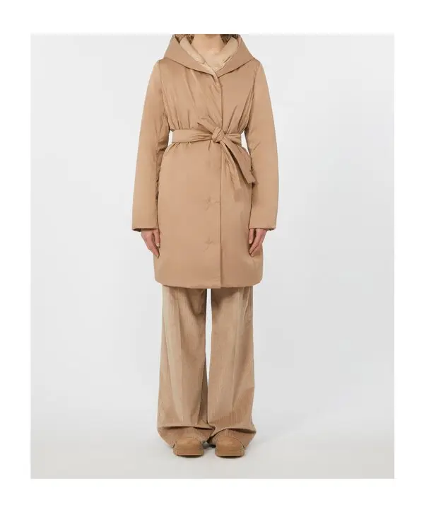 Max Mara Reversible Hooded Cotton Jacket With Belt