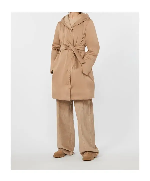 Max Mara Reversible Hooded Cotton Jacket With Belt