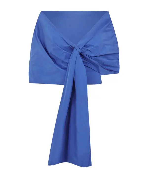 P.a.r.o.s.h Taffeta Jacket With V-neck Knot Detailing - Blue
