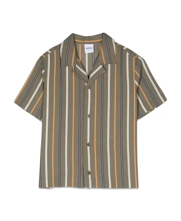 Aspesi Striped Short-sleeve Shirt - Gray