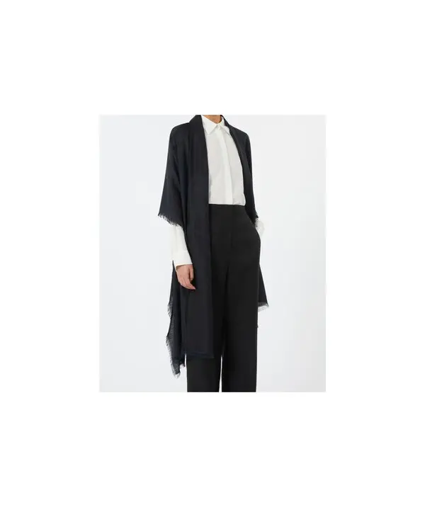 Max Mara Frayed-edge Scarf - Black