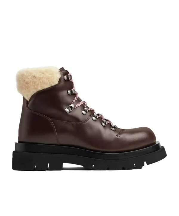 Bottega Veneta Lug Hiking Ankle Boots - Toffee Color/porridge Color