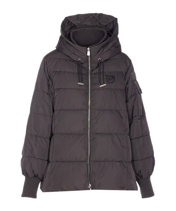 Pinko Quilted Hooded Puffer Jacket - Black