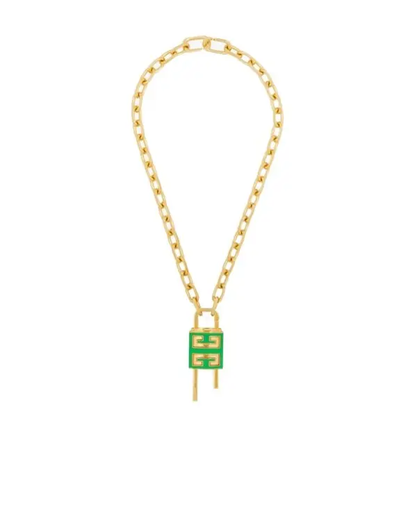 Givenchy 4g Padlock Chain Necklace - Yellow