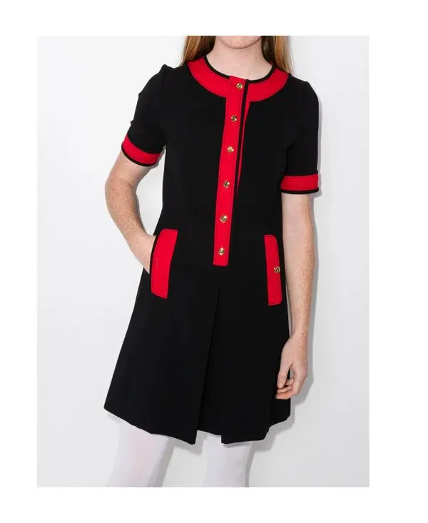 Gucci Contrast Trim Mini Shift Dress