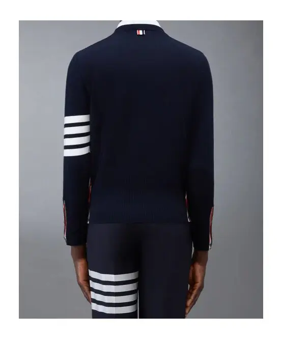 Thom Browne 4-bar Striped Trim Pullover