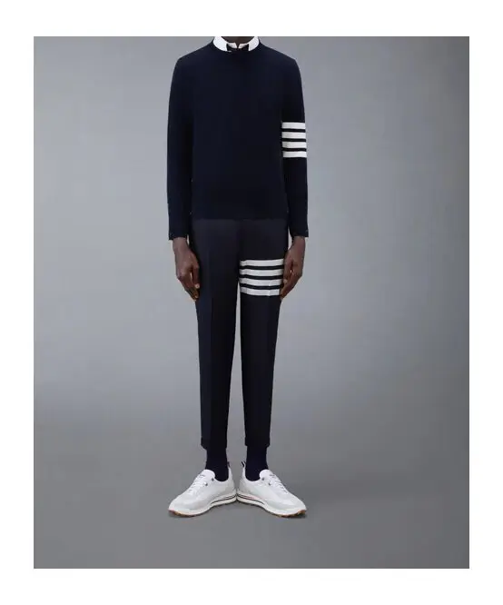 Thom Browne 4-bar Striped Trim Pullover