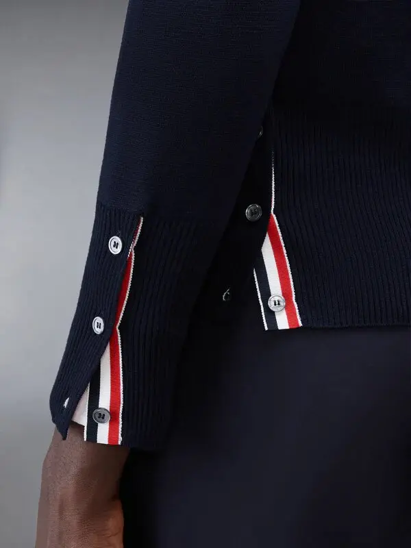 Thom Browne 4-bar Striped Trim Pullover