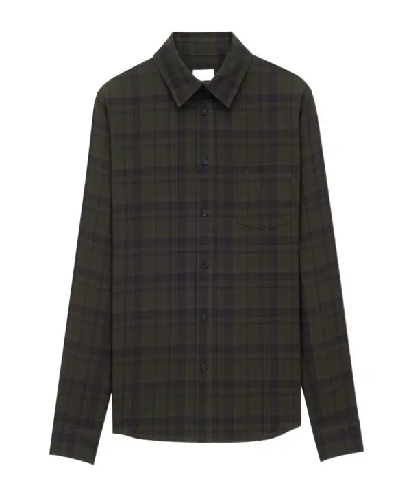 Saint Laurent Cassandre Checked Shirt - Black