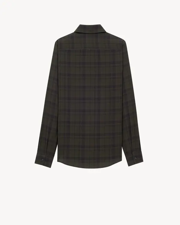 Saint Laurent Cassandre Checked Shirt - Black