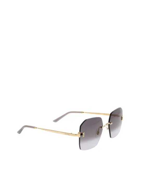 Cartier Rimless Geometric Sunglasses - Gold