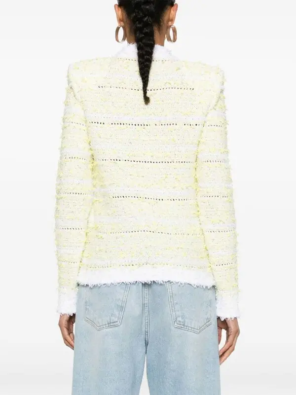 Balmain V-neck Textured Cardigan
