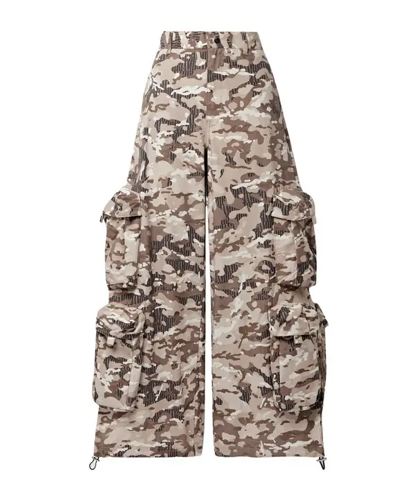 Amiri Camouflage-print Cotton-ripstop Wide-leg Cargo Pants - Nude