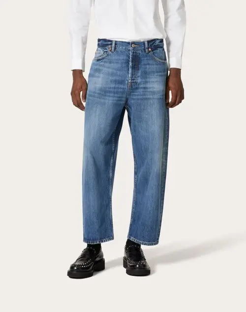 Valentino Garavani Cropped Jeans With Vlogo Patch