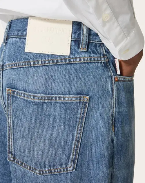 Valentino Garavani Cropped Jeans With Vlogo Patch
